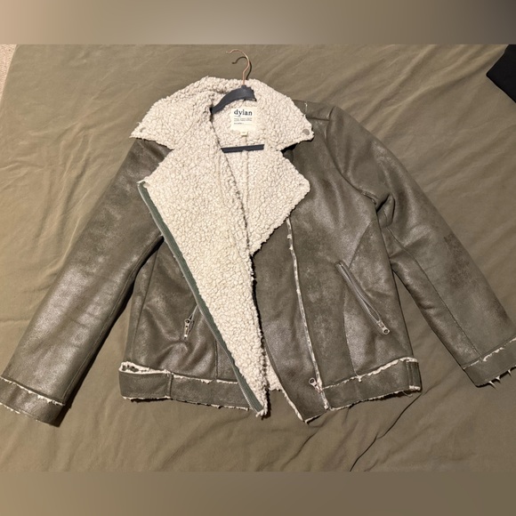 dylan | Jackets & Coats | Dylan Olive Teddy Jacket With Cream Lining ...